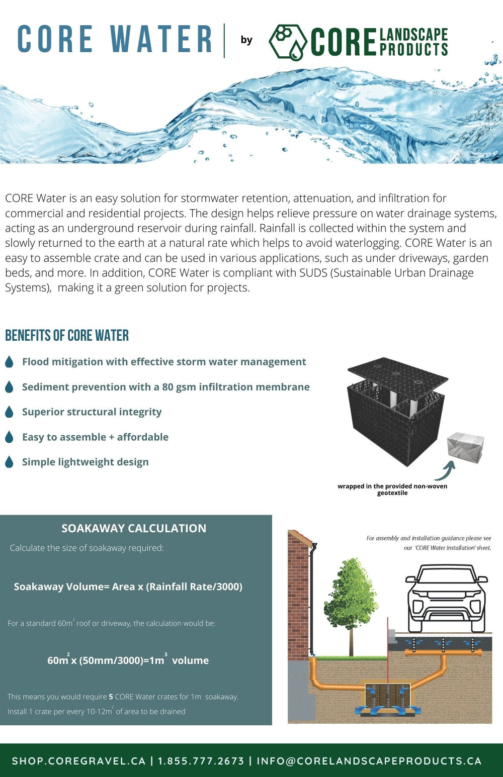 CORE Water - Flood Management Crate (57 gallons) - FREE SHIPPING
