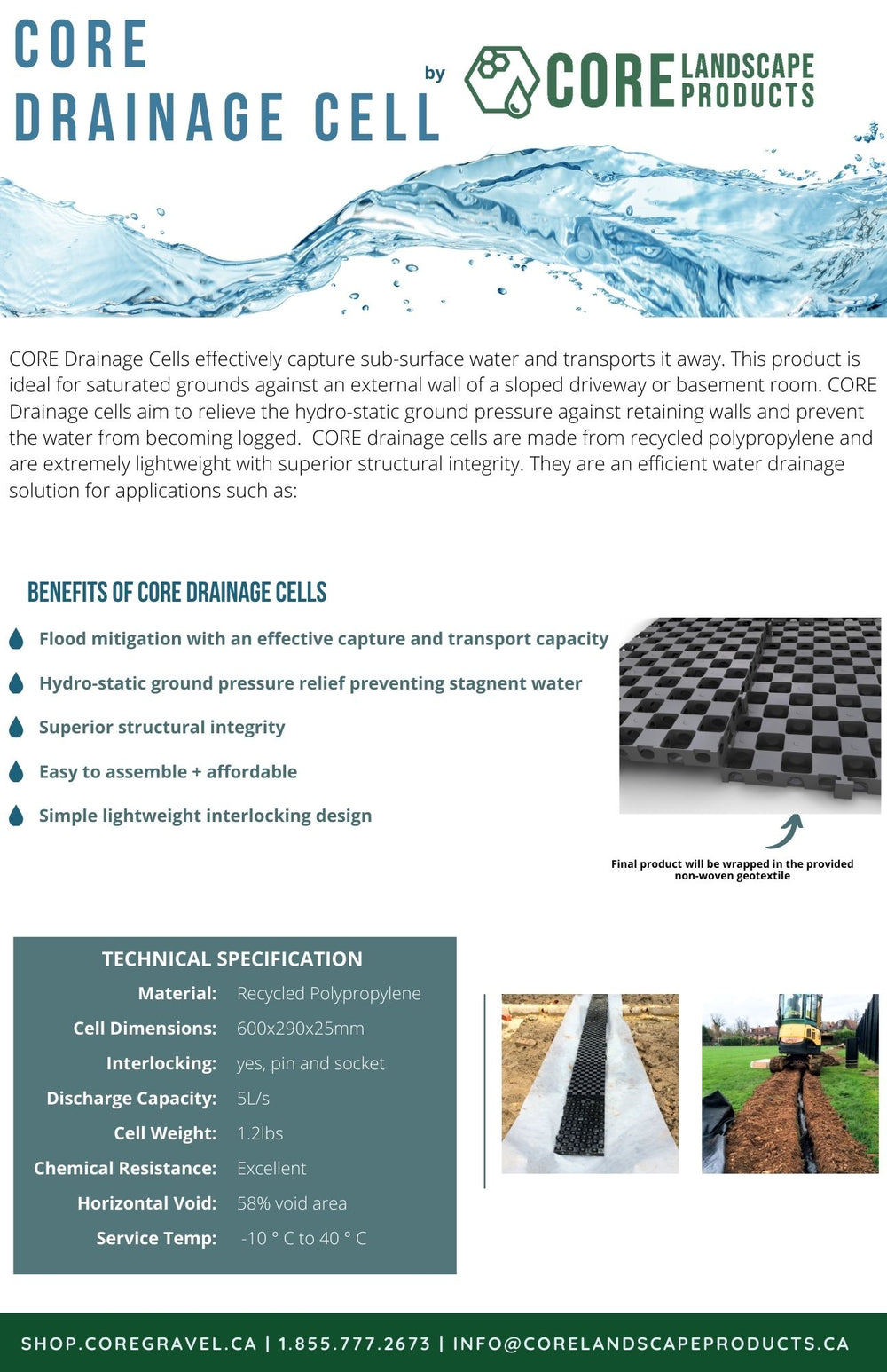 CORE Drainage Cell (10 pack | 19sq.ft)