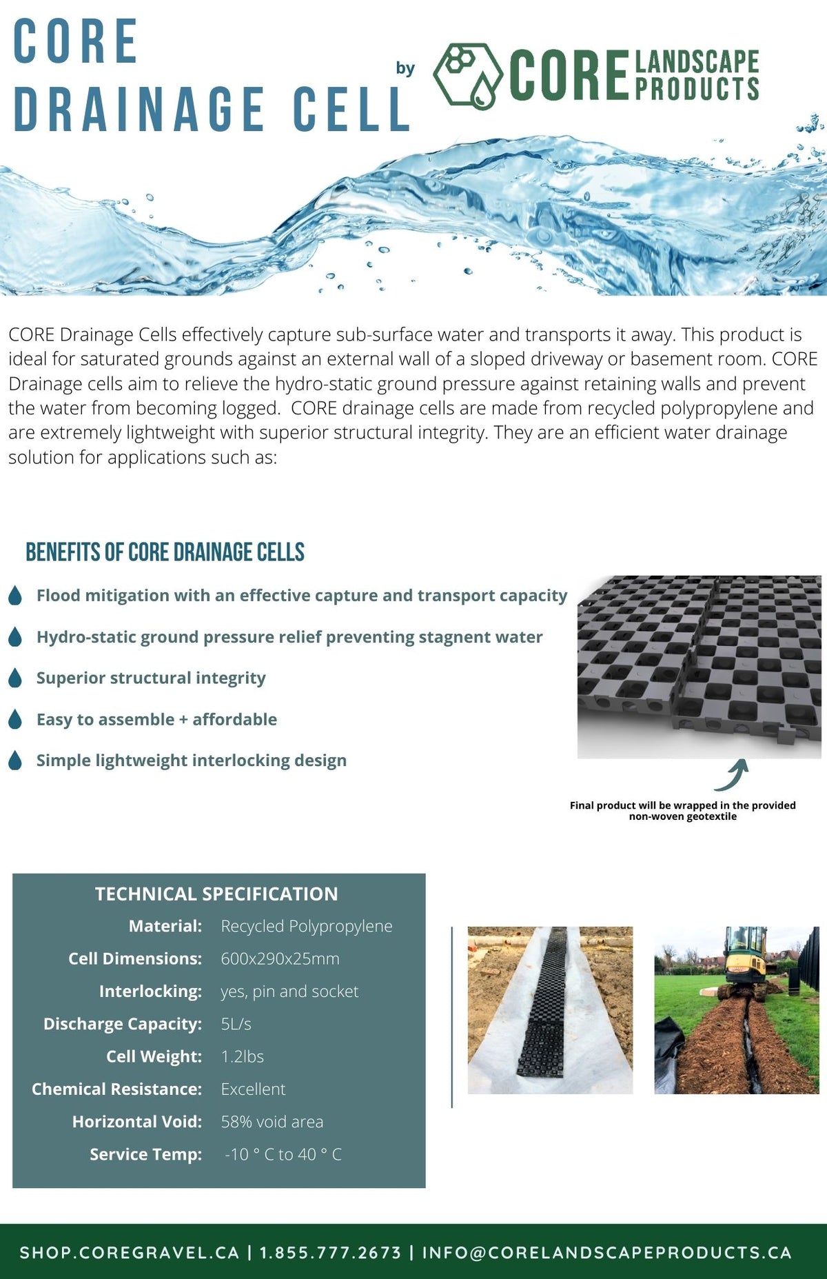 CORE Drainage Cell (10 pack | 19sq.ft)